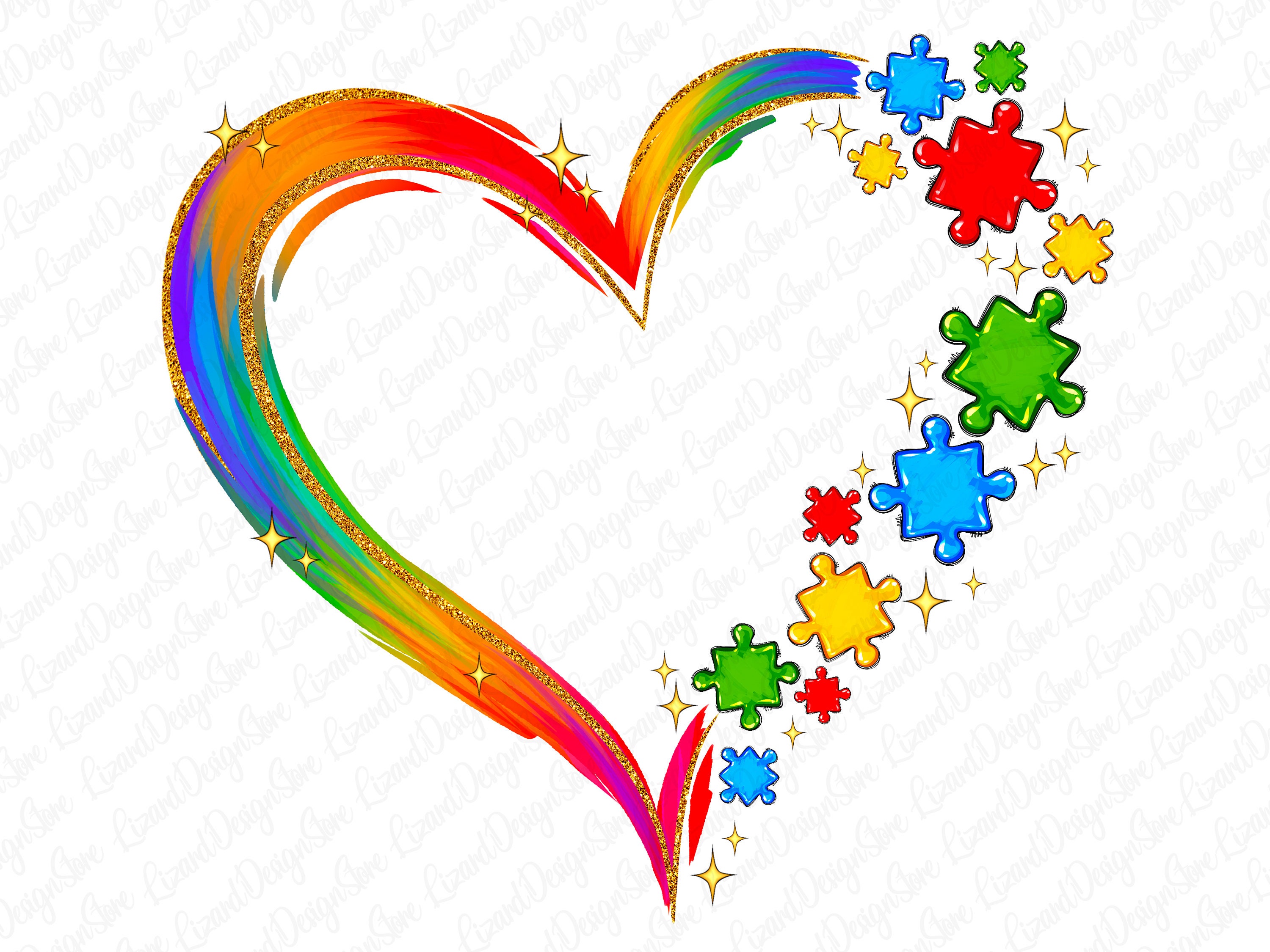 Autism Heart Png Sublimation Design Download, Autism Awareness Png ...