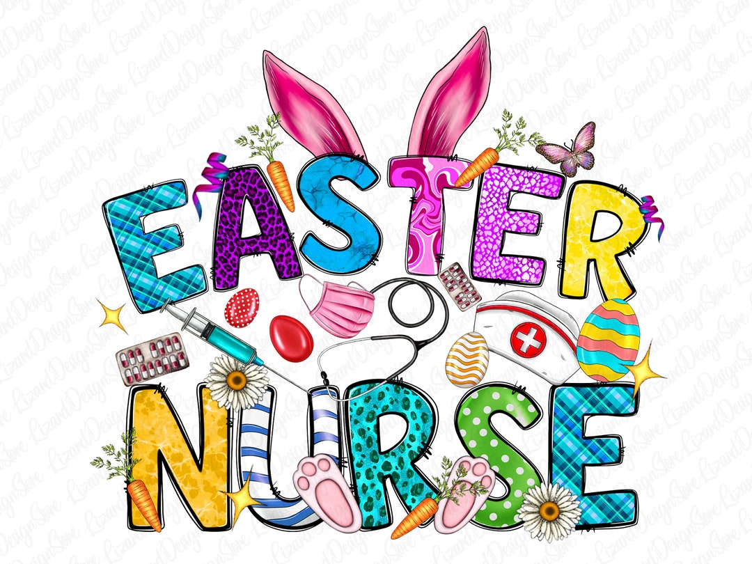 Easter Nurse Png Sublimation Design Download, Happy Easter Nurse Png ...