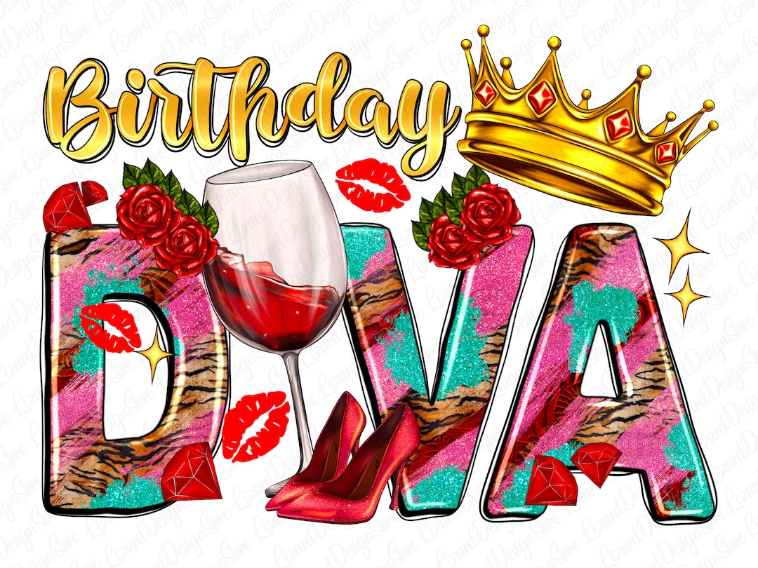 Birthday Diva Png Sublimation Design Download, Birthday Party Png ...