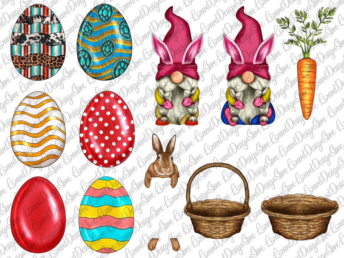 Easter Bundle Png Easter Gnomes Png Carrot Png Easter Egg - Etsy