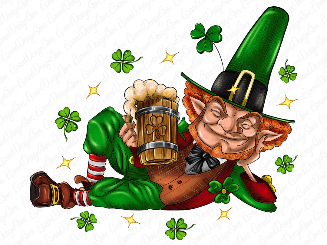 St. Patricks Day Elf With Beer Png Sublimation Design, St. Patricks Day ...