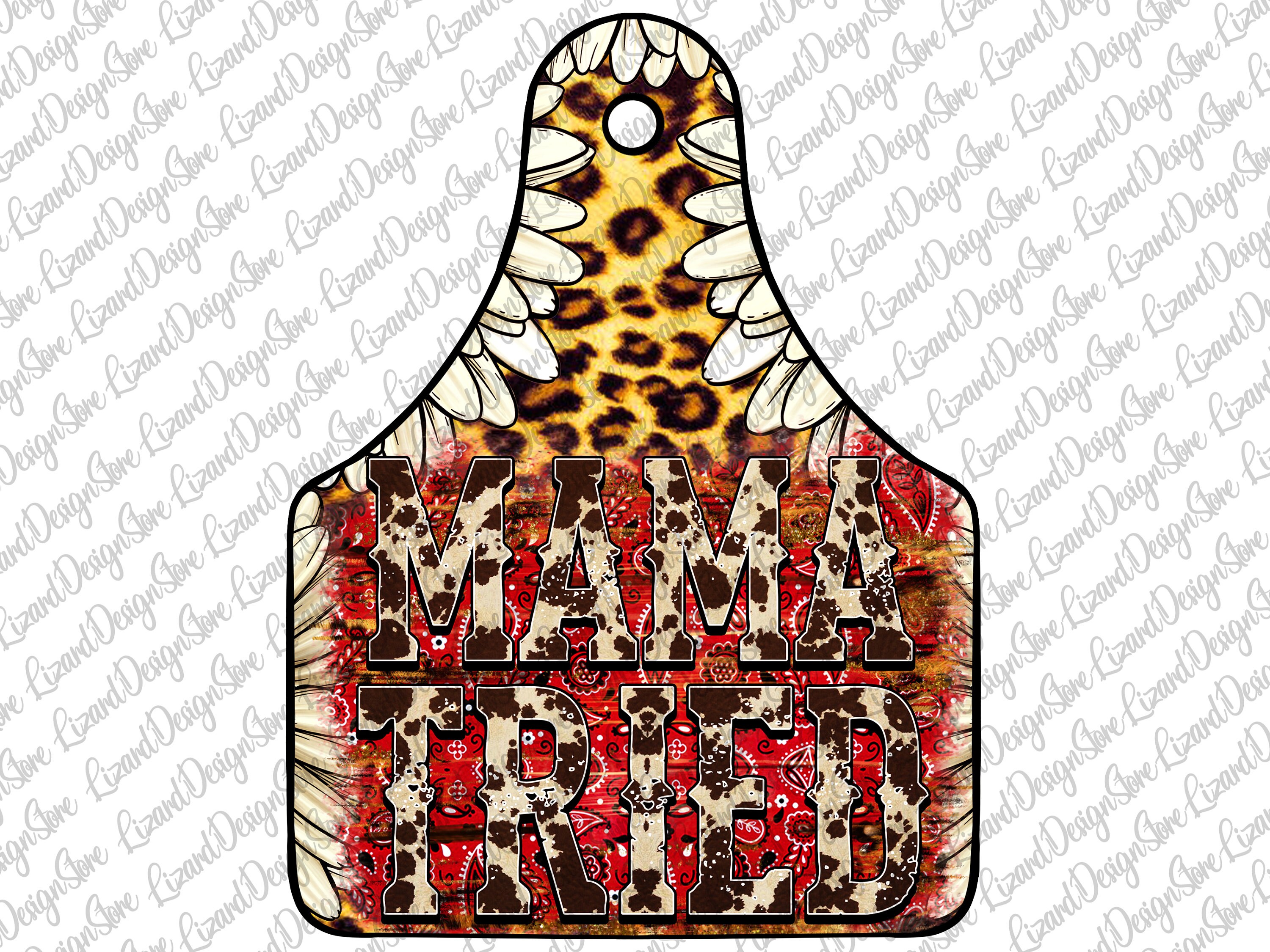 Mama Tried Cow Tag PngCow Tag PngCheetah PrintCow Tag | Etsy