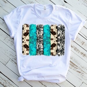 Turquoise Western Cowhide Background Png, Cowhide Brush Strokes Png ...