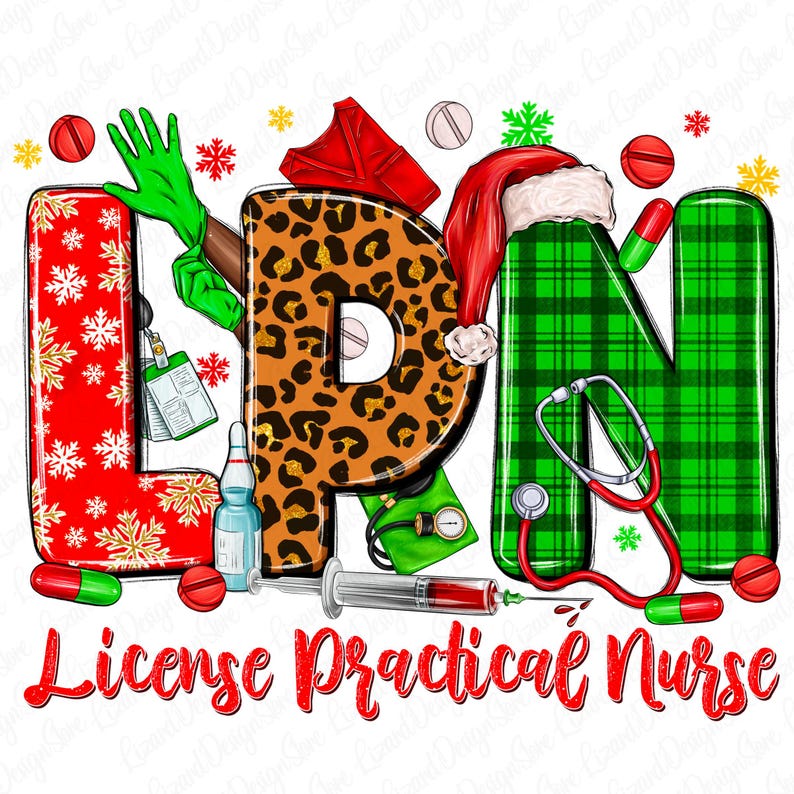 LPN Licensed Practical Nurse Christmas Png Sublimation Design Download ...