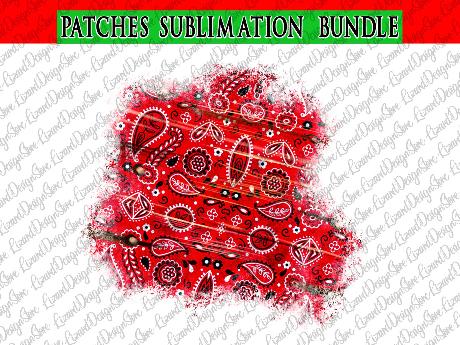Red Bandana Patch Sublimation Png, Red Bandana Background Png, Red ...
