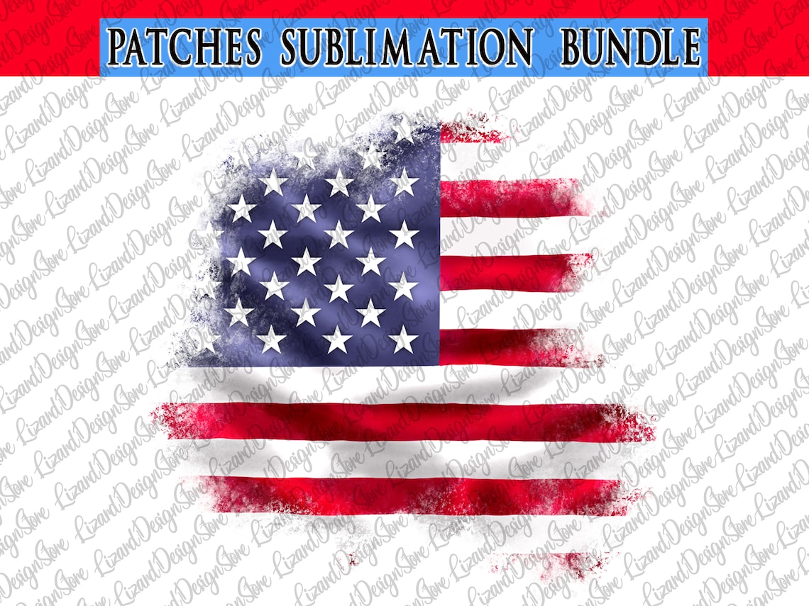 American Flag Patriotic Patches PNG Distressed USA Flag - Etsy