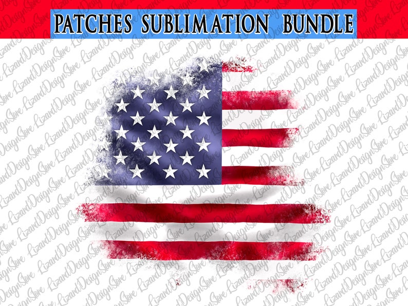 American Flag Patriotic Patches PNG Distressed USA Flag - Etsy