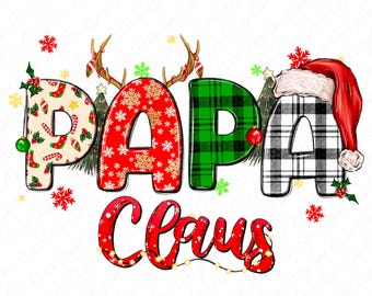 Papa Claus PNG, Papa Christmas Png, Retro Christmas Png, Christmas Png ...