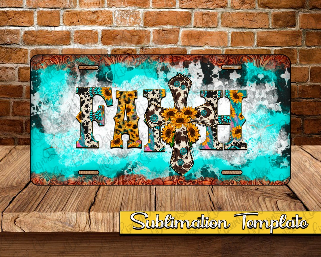 Faith License Plate Png, Western Faith Png, Cowhide Faith Png, Cross ...