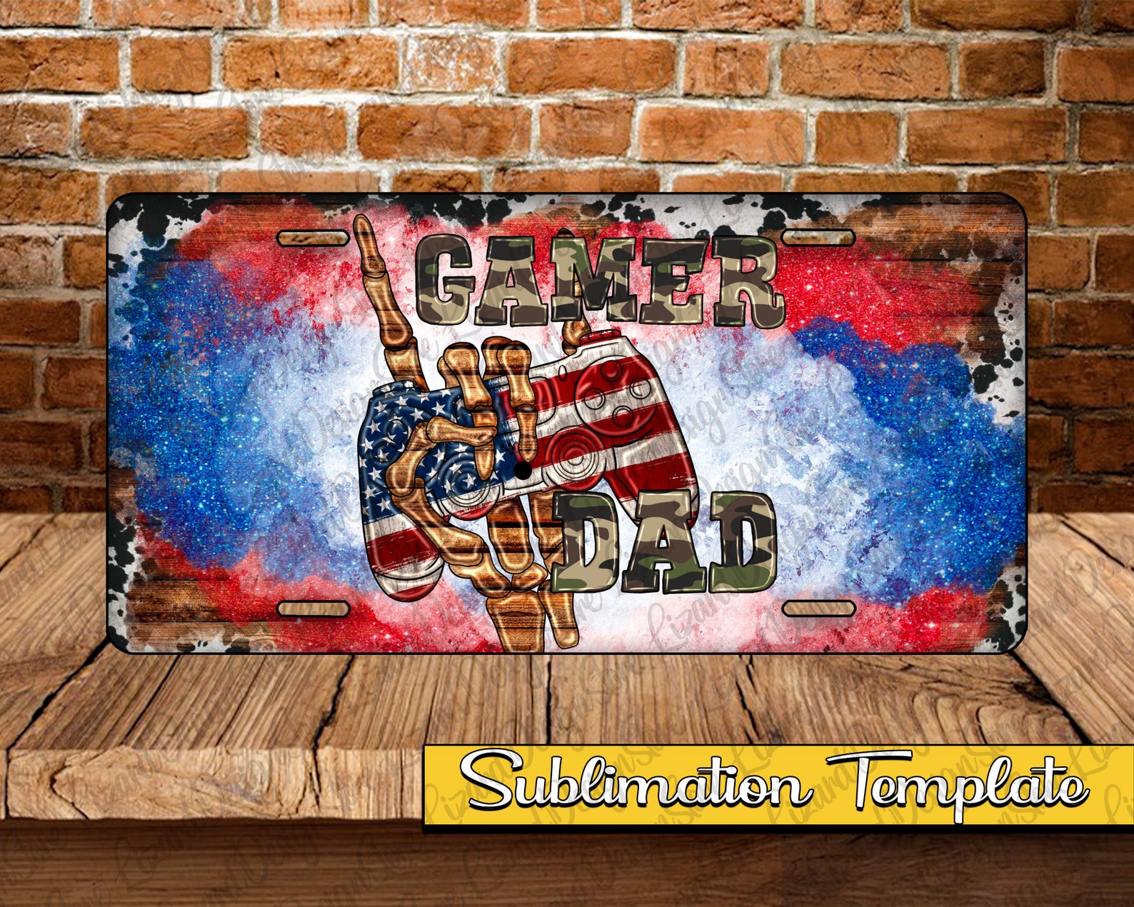 Gamer Dad License Plate Png Gamer Dad Png Usa Flag Gamer Dad - Etsy