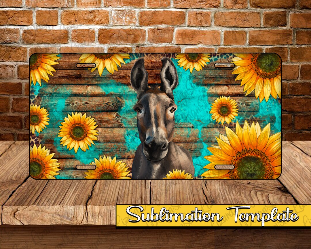 Donkey License Plate Sublimation Design,donkey License Plate Png ...