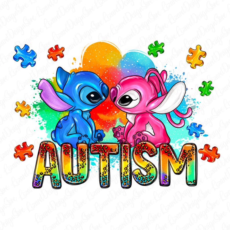 Autism Stitch With Lilo Png, Sublimation Design Download, Autism ...