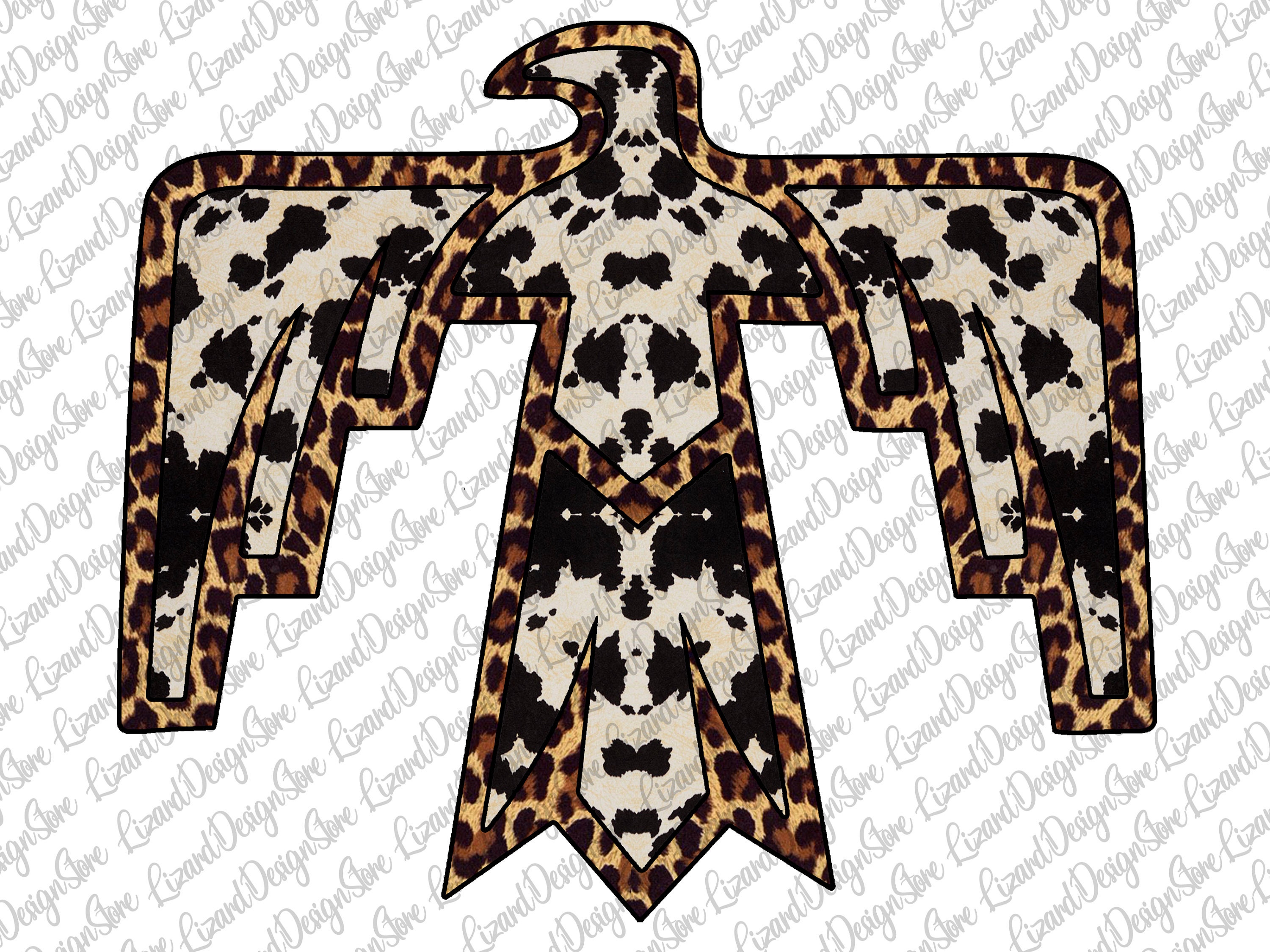 Thunderbird PNG Western Punchy Cowhide Pattern Cowhide - Etsy UK