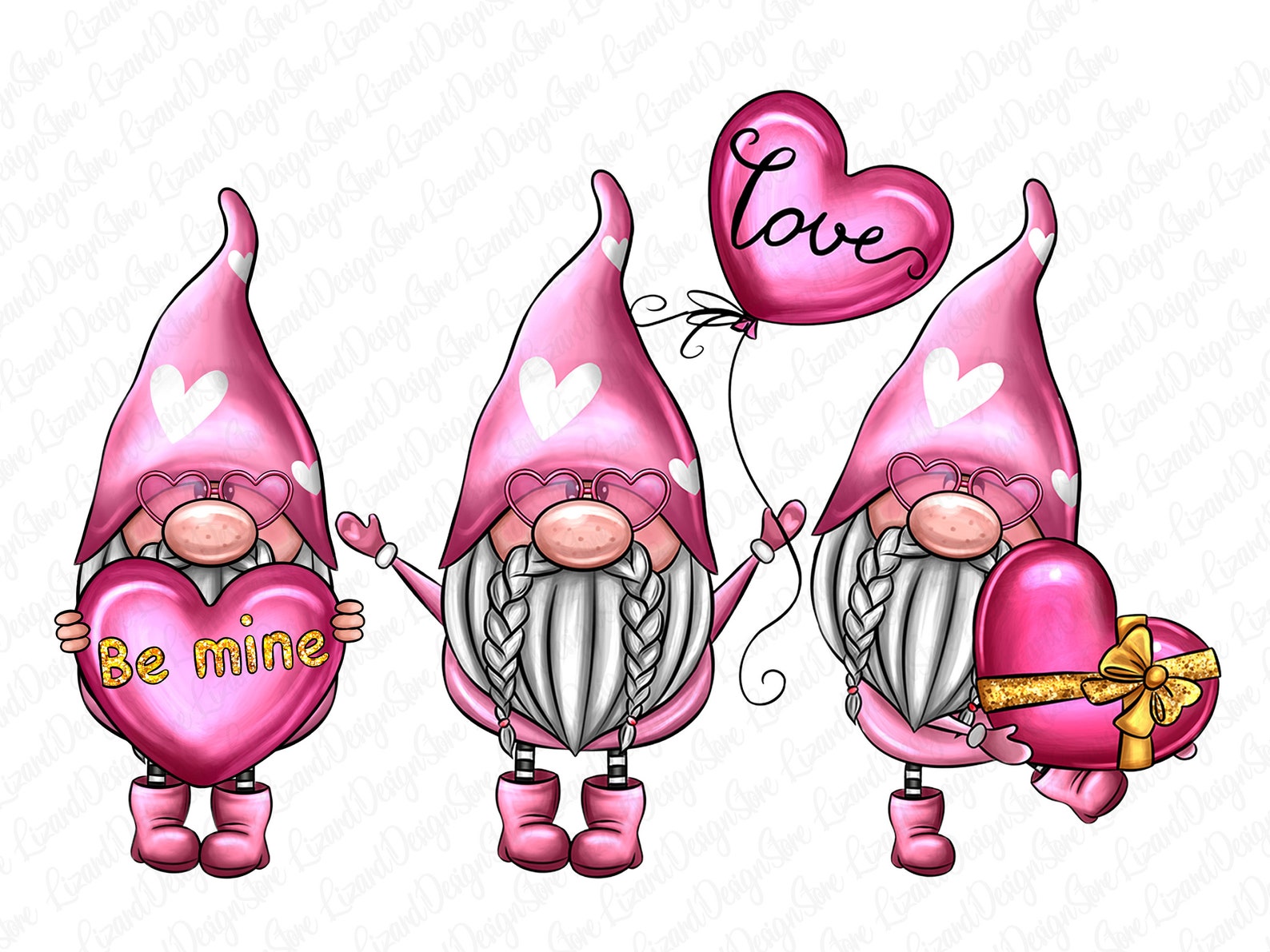 Valentine's Day Gnomies Png Sublimation - Etsy