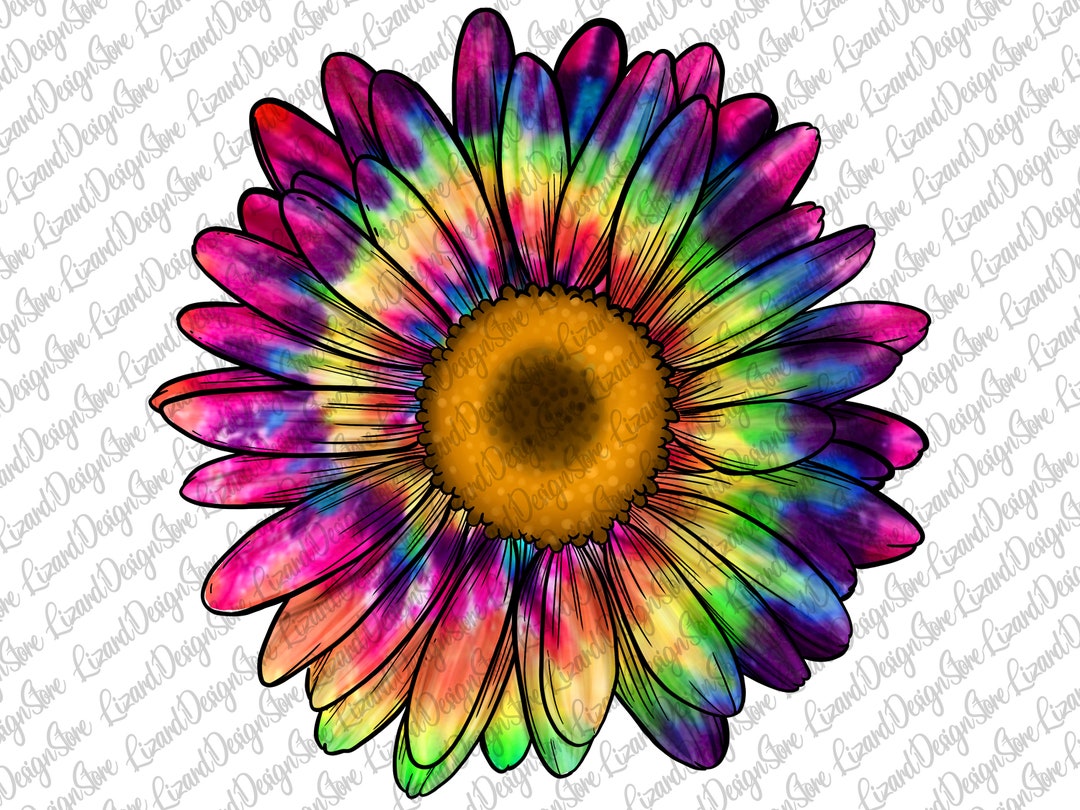 Tie Dye Daisy Design Png,daisy Sublimation,tie Dye Patterned Daisy ...
