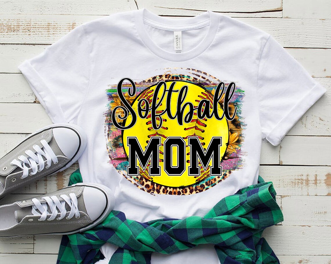 Leopard Softball Mom PNG, Softball Mom Design, Sublimation Design ...
