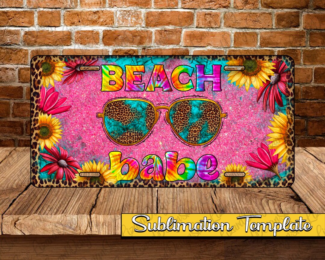 Beach Babe License Plate Png, Summer Beach License Plate Png, License ...