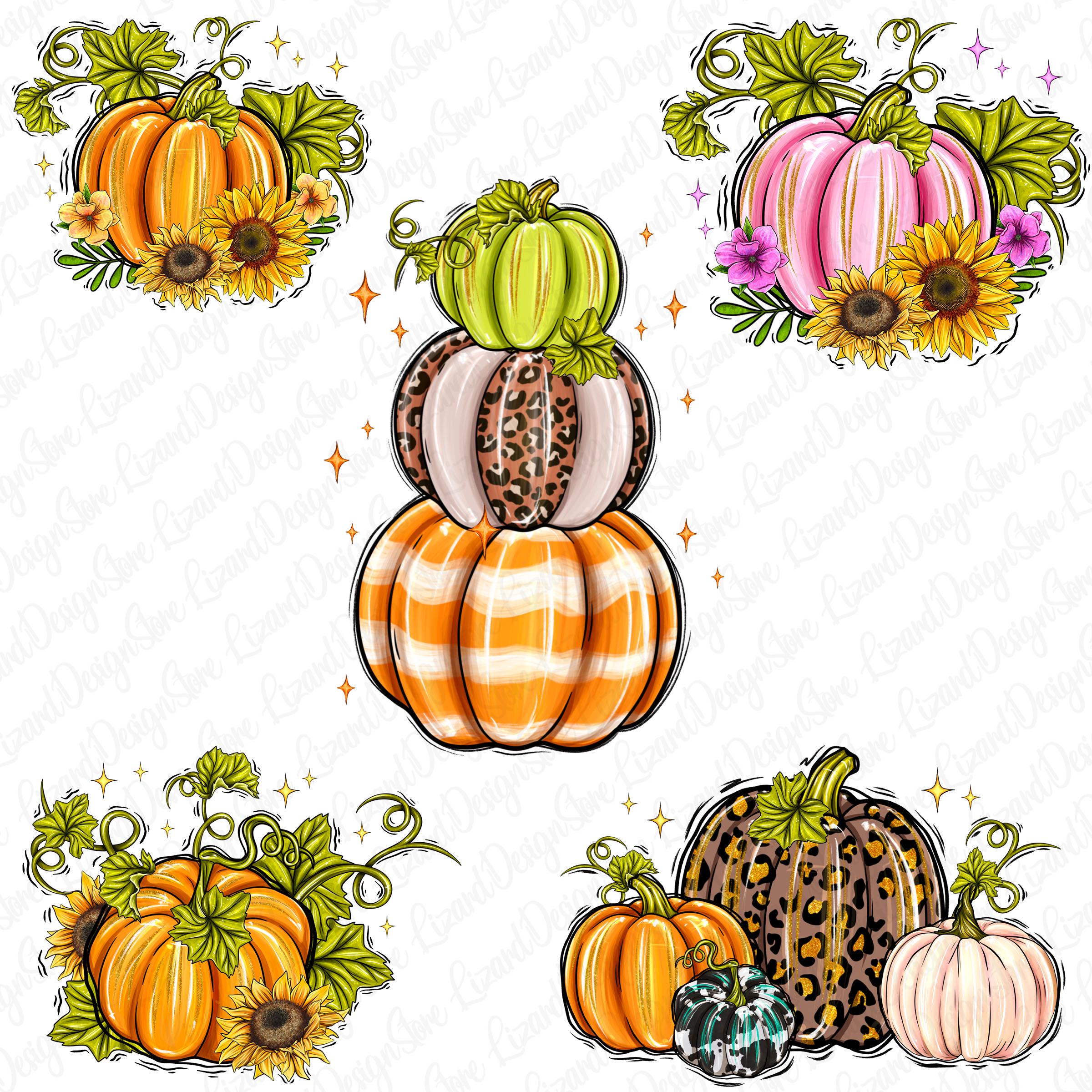 50+ Fall Pumpkins Clipart Bundle, Watercolor Autumn Pumpkin Collection ...