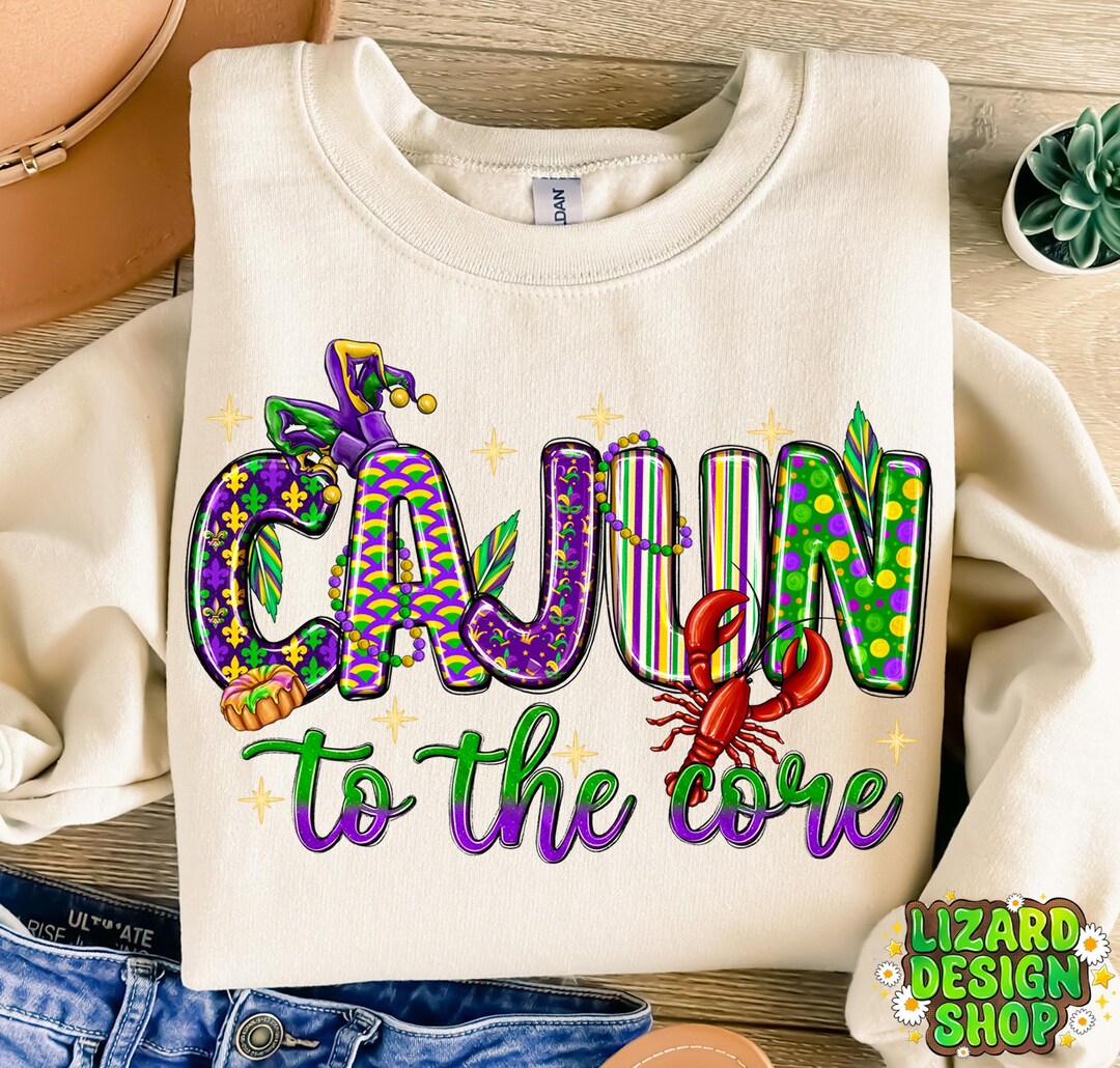 Cajun to the Core Mardi Gras Png Sublimation Design Download, Happy ...