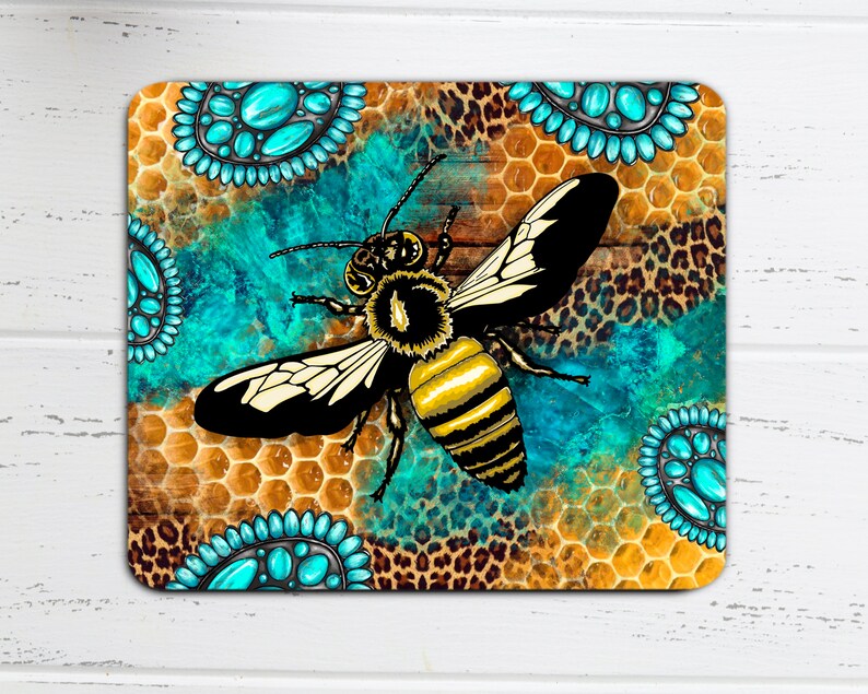 Western Bee Mouse Pad Png Queen Bee Bees Mouse Pad Gemstone - Etsy