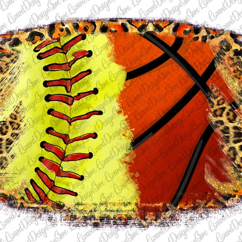 Softball and Basketball Background Design Softball Png | Etsy
