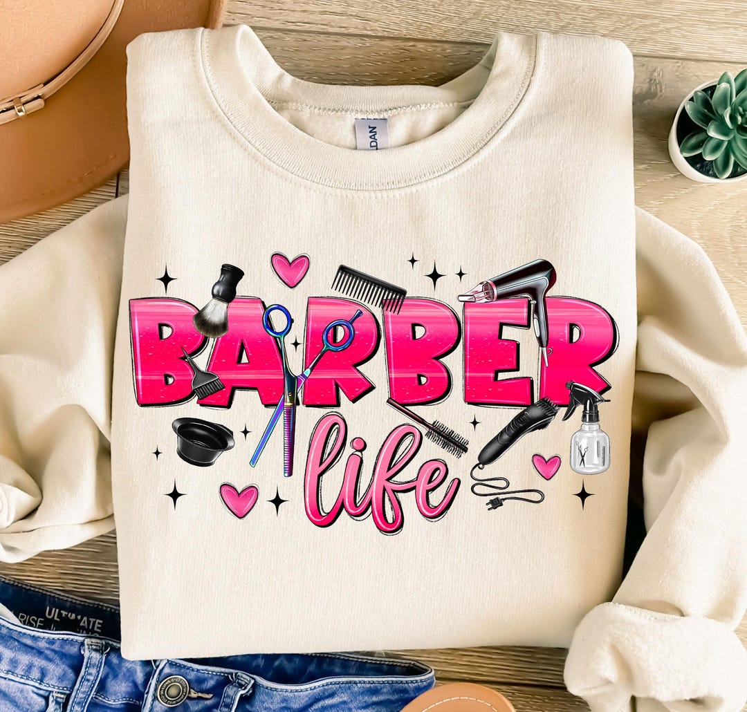 Barber Life Png Sublimation Design, Hairstylist Png, Barber Equipment ...