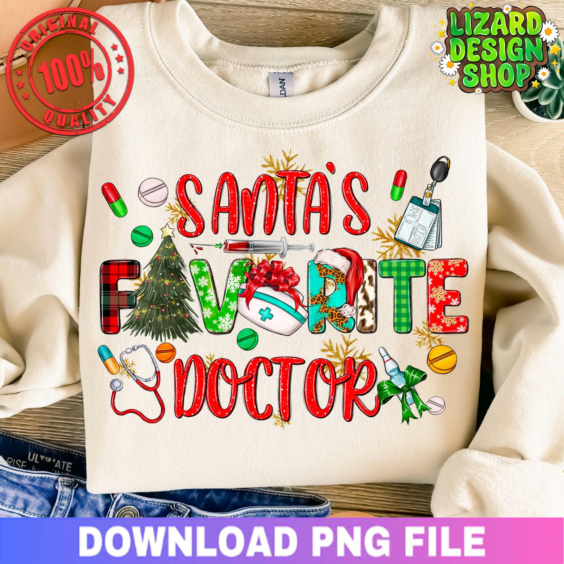 Santa's Favorite Doctor Christmas Png Sublimation Design Download ...