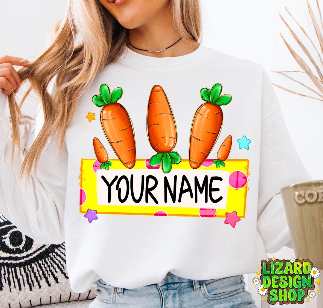 Easter Carrots Name Tag Png for Easter Shirts,carrots Easter Kids Name ...