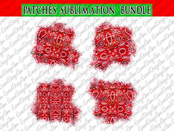 Red Bandana Patch Sublimation Png Red Bandana Background Png - Etsy
