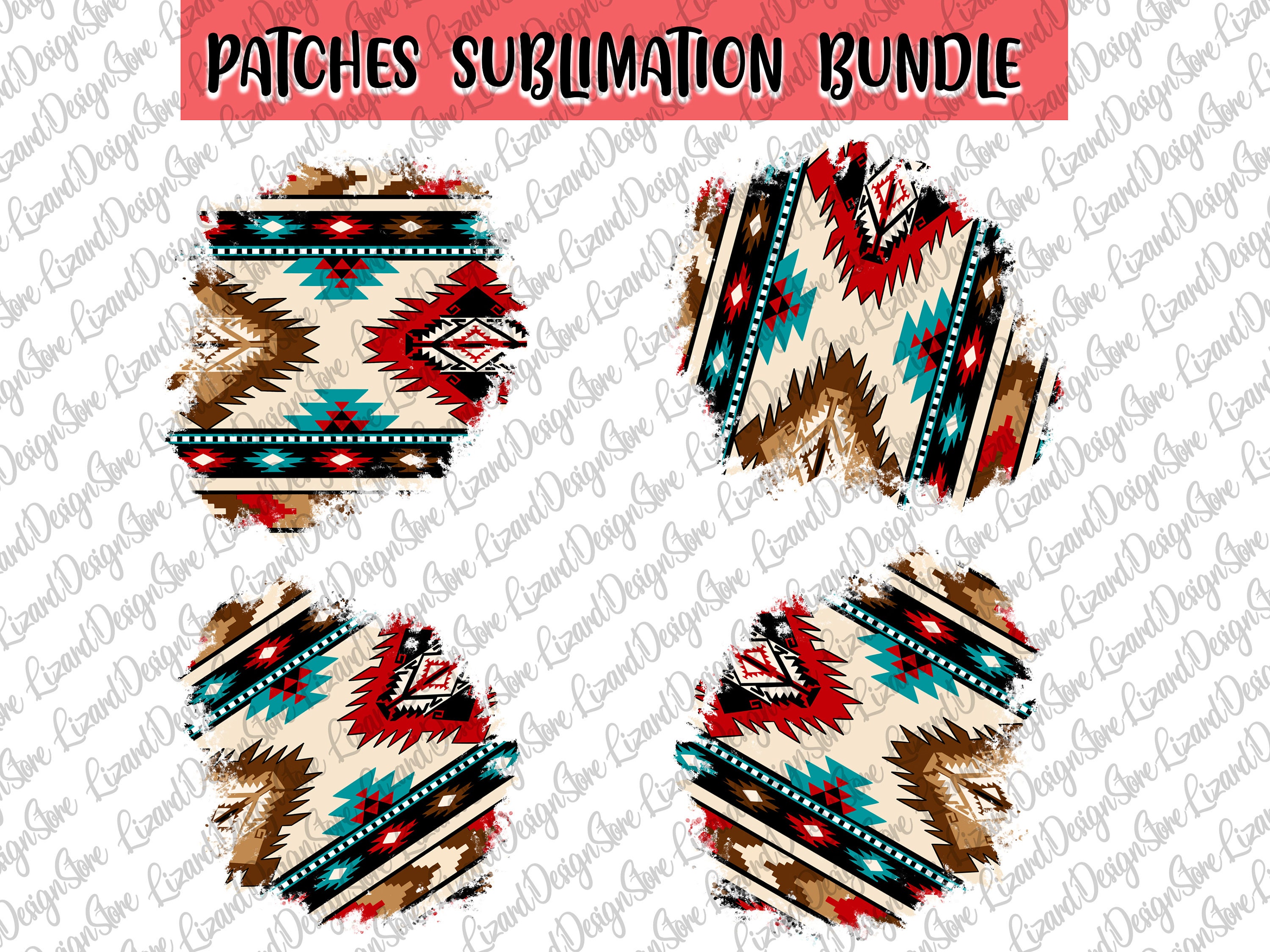 Aztec Cowhide PNG Patch Bundle Sublimation Design Aztec - Etsy