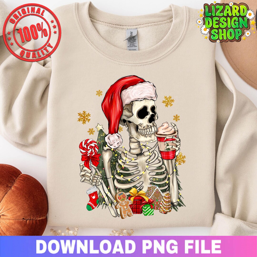 Christmas Skeleton Png, Funny Skeleton Png, Christmas Skull Png ...