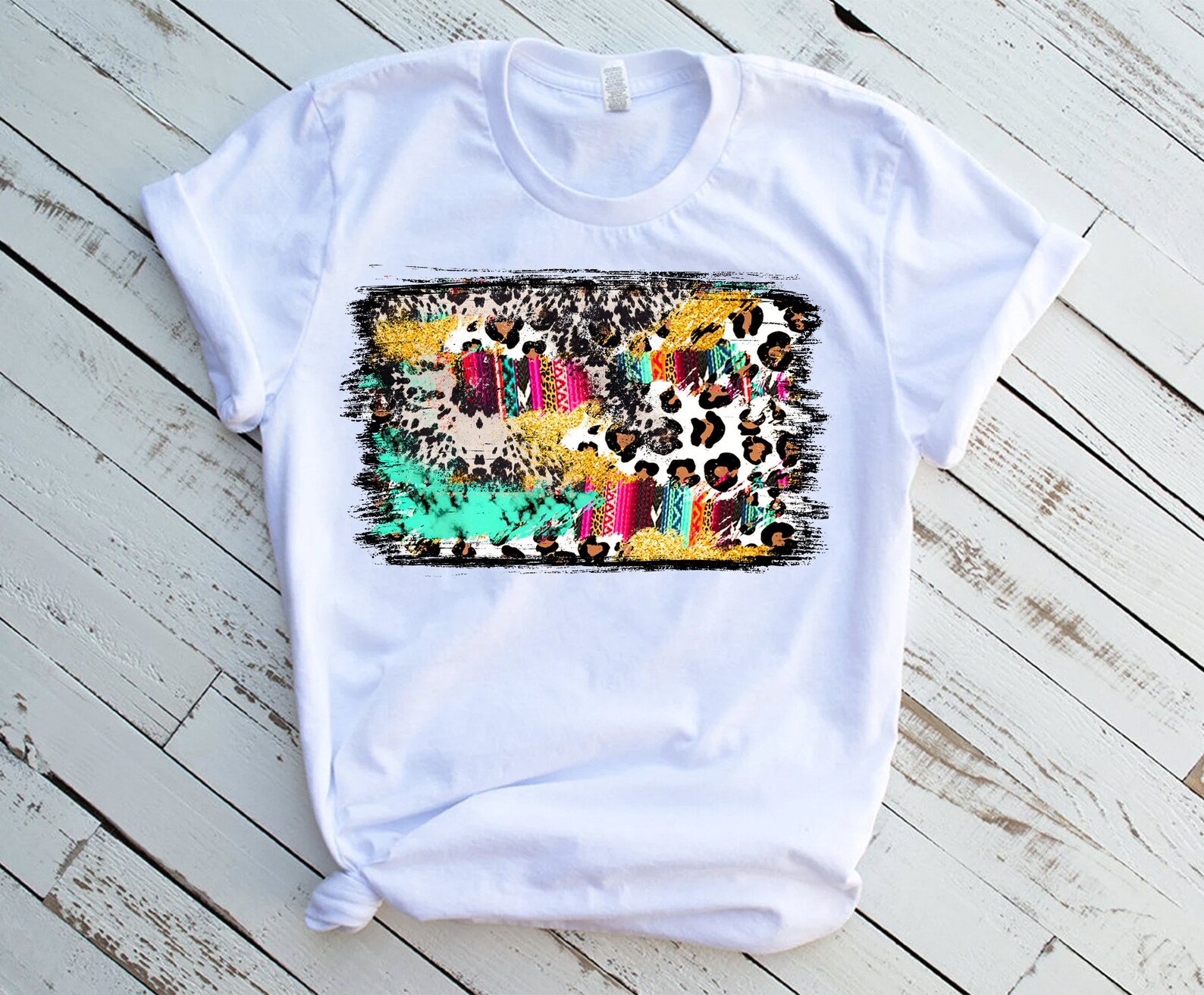 Turqoise Leopard Aztec Background Png Turqoise Patern Gliter - Etsy