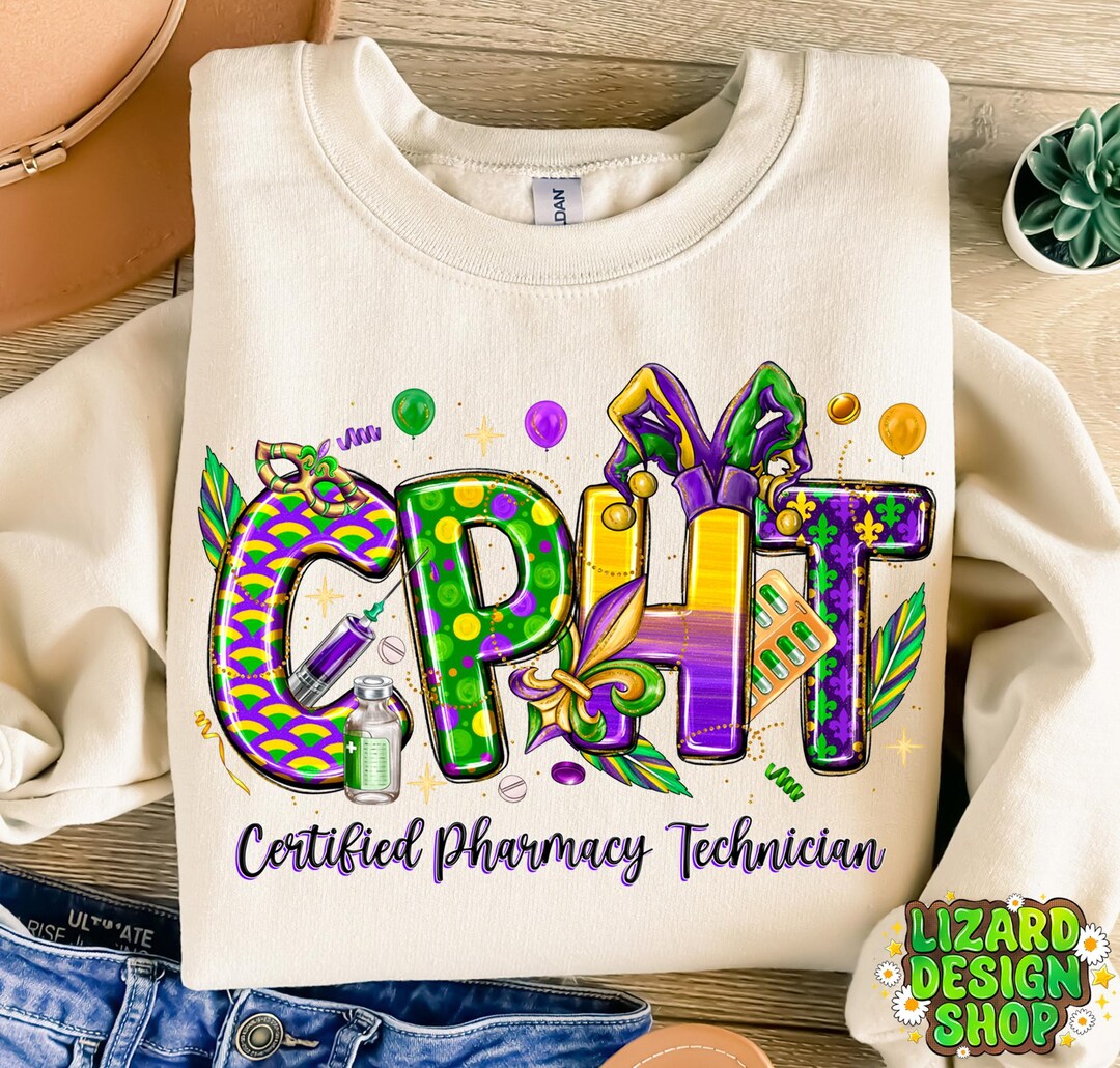 CPHT Pharmacist Mardi Gras Png, Certified Pharmacy Technician,happy ...