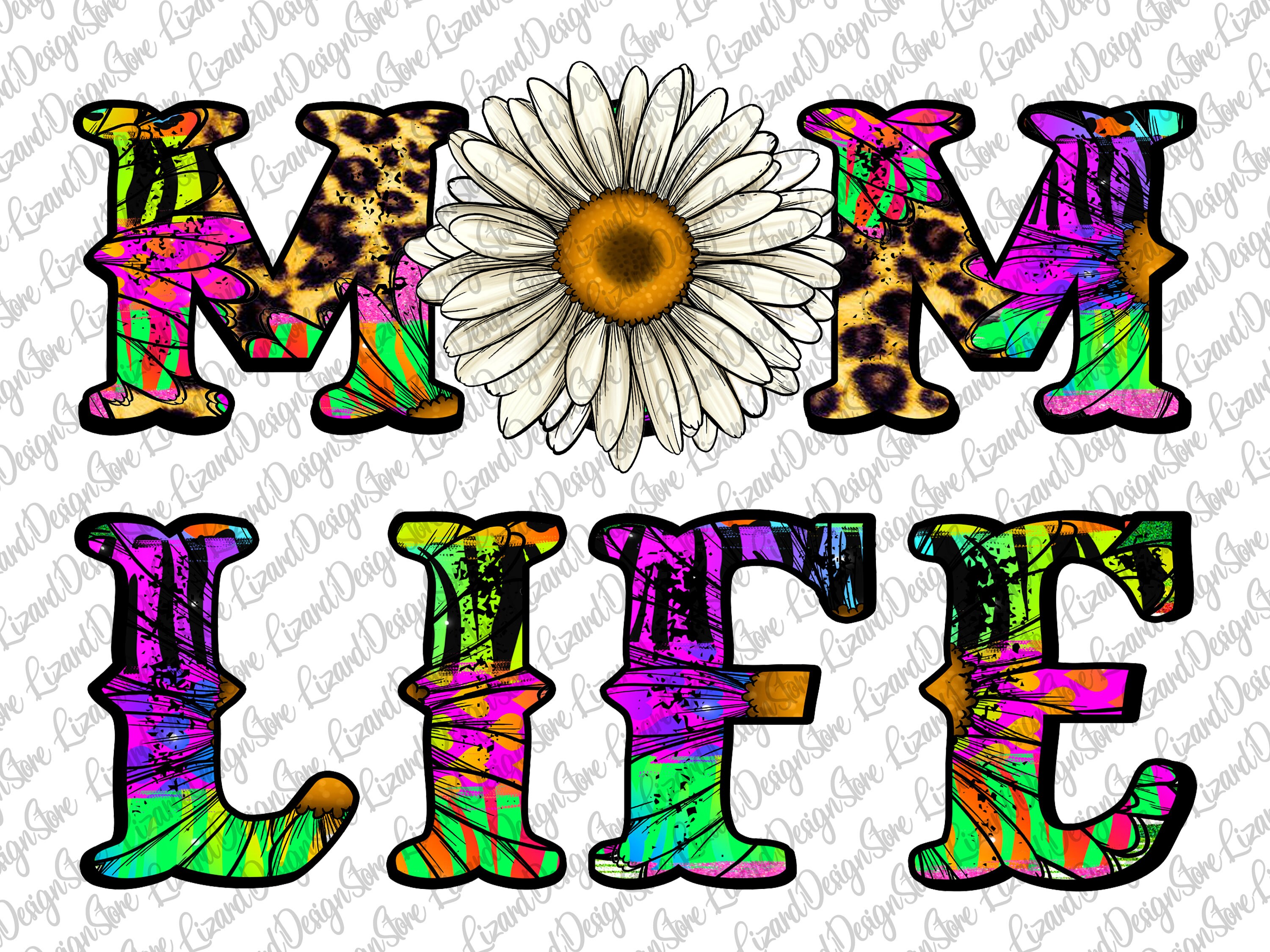 Mom Life 4 Png Bundle Design Leopard Mom Life Sunflower Mom | Etsy