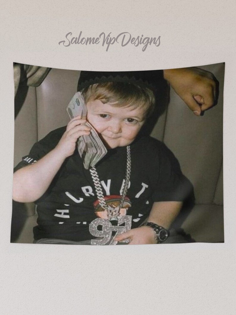 Hasbulla Bling Flexing Money Jewelry Tapestry, Hasbulla Meme Wall ...