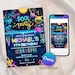 Editable Neon Pool Party Birthday Invitation, Pool Party Invite, Summer ...