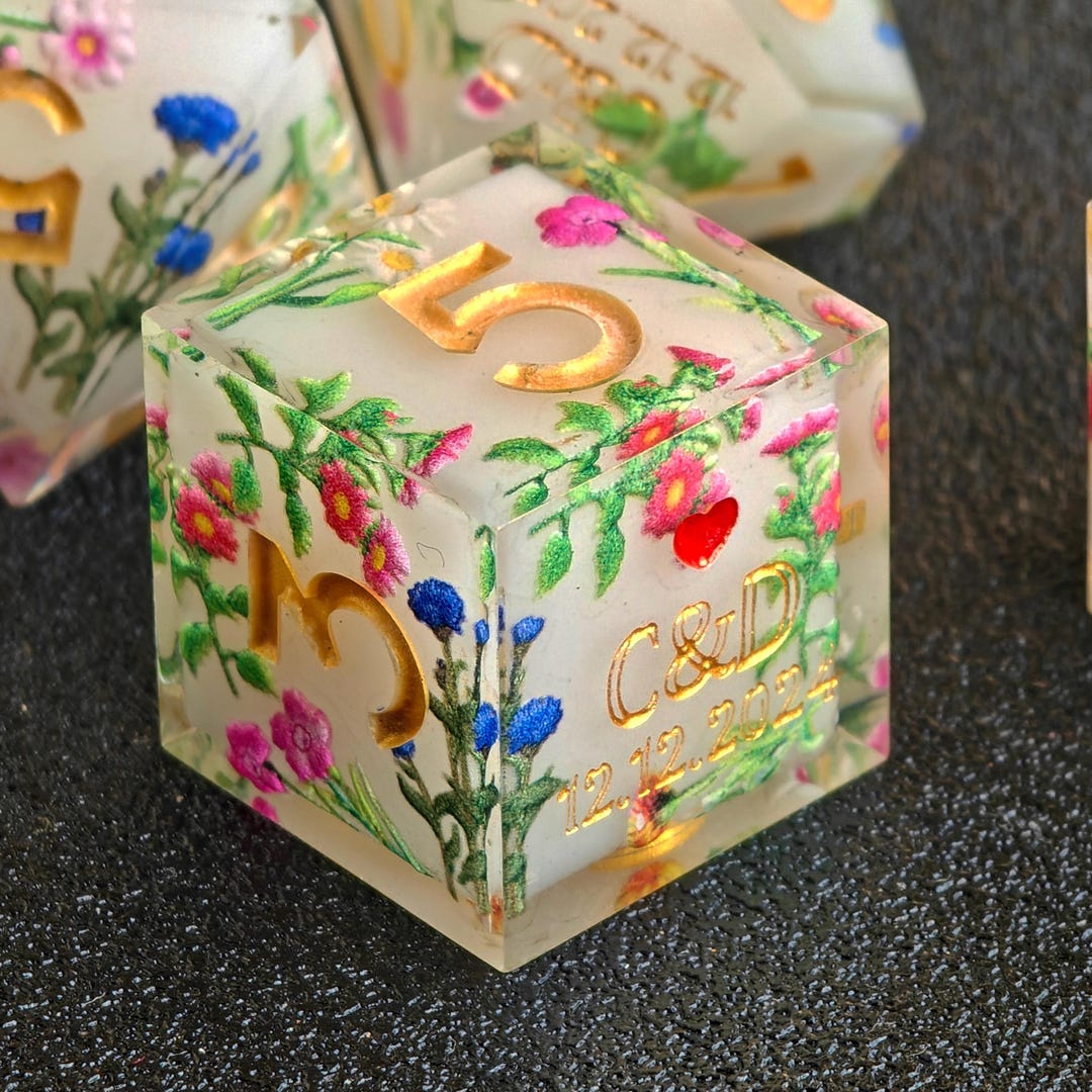 Custom Wedding Dice, Resin Dice, Custom Dice D20, Dungeons & Dragons ...