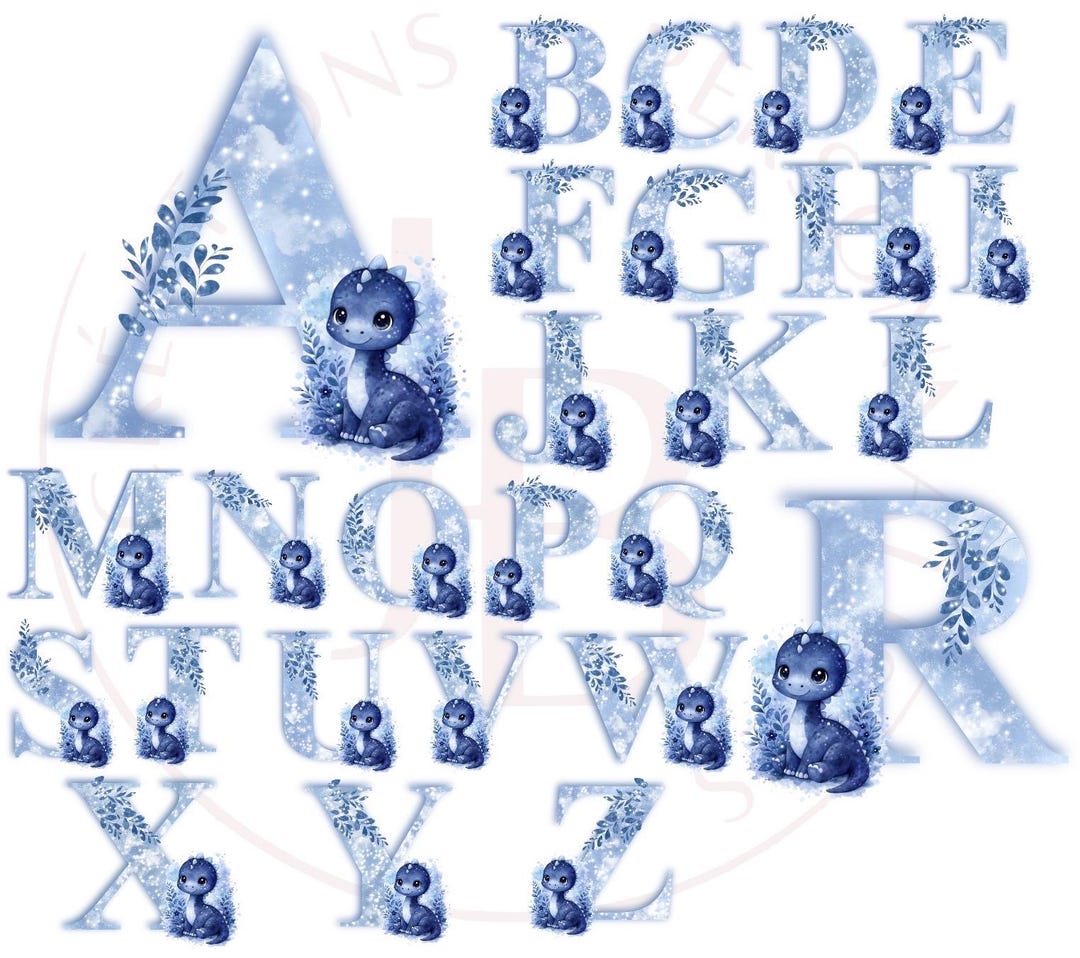 Dinosaur Alphabet Clipart PNG - A to Z - Transparent Background ...