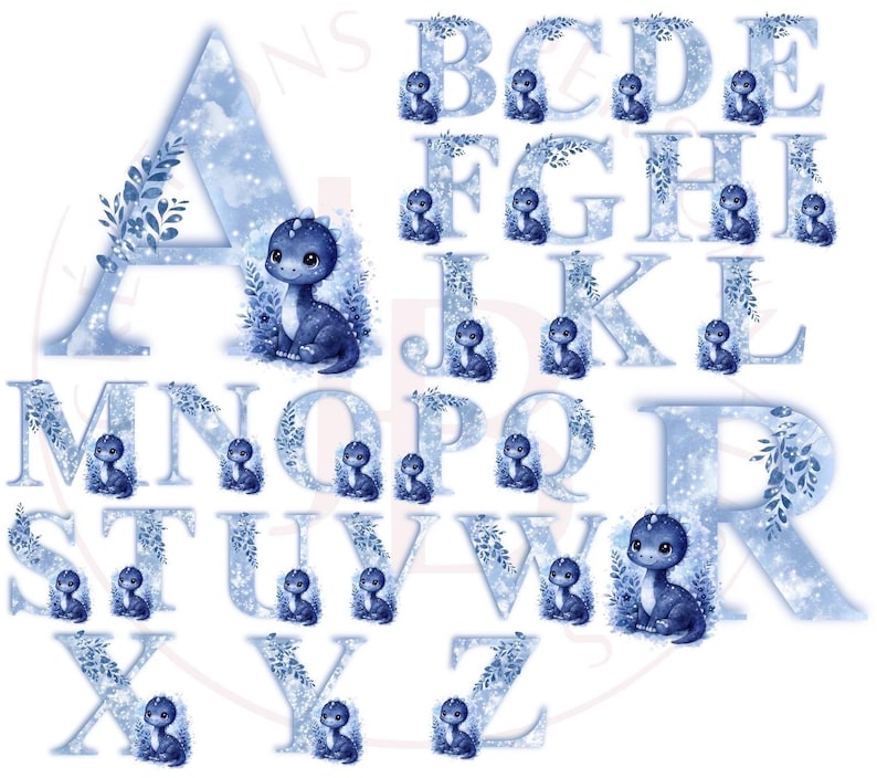 Dinosaur Alphabet Clipart PNG - A to Z - Transparent Background ...