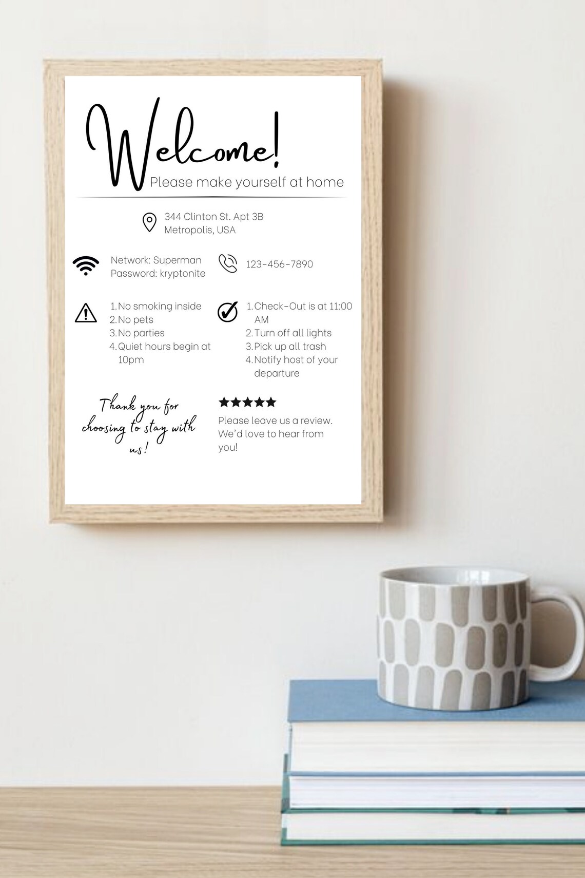 Welcome Sign Template Airbnb VRBO Vacation Rental | Fully Editable ...