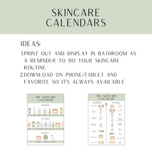 Skincare Routine Calendar Printable Digital Steps Self-care ADHD - Etsy