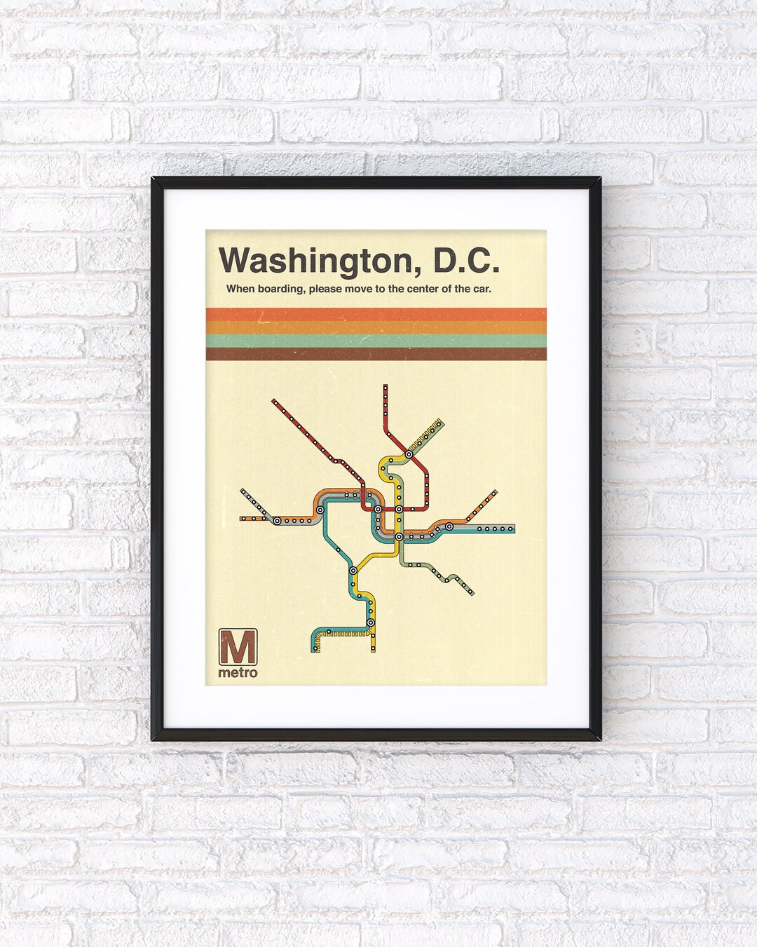 Washington, D.C | Retro Inspired | Metro Map DMV Digital Poster Print ...