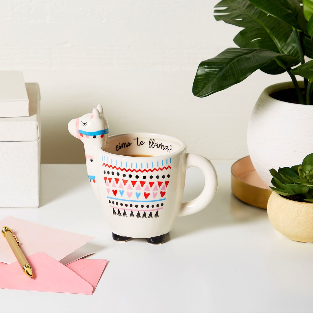 Llama Coffee Mug, Funny Cermaic Mug, White Ceramic Mug Cute Animal ...