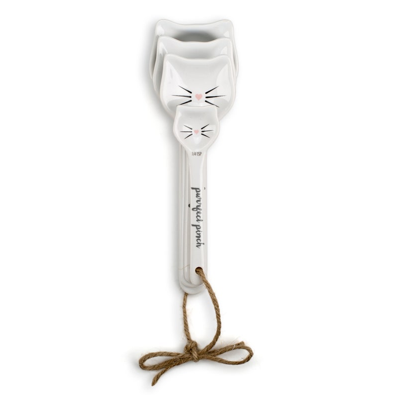 Cat Ceramic Measuring Spoons Measuring Spoon Set of 4 Spoon - Etsy