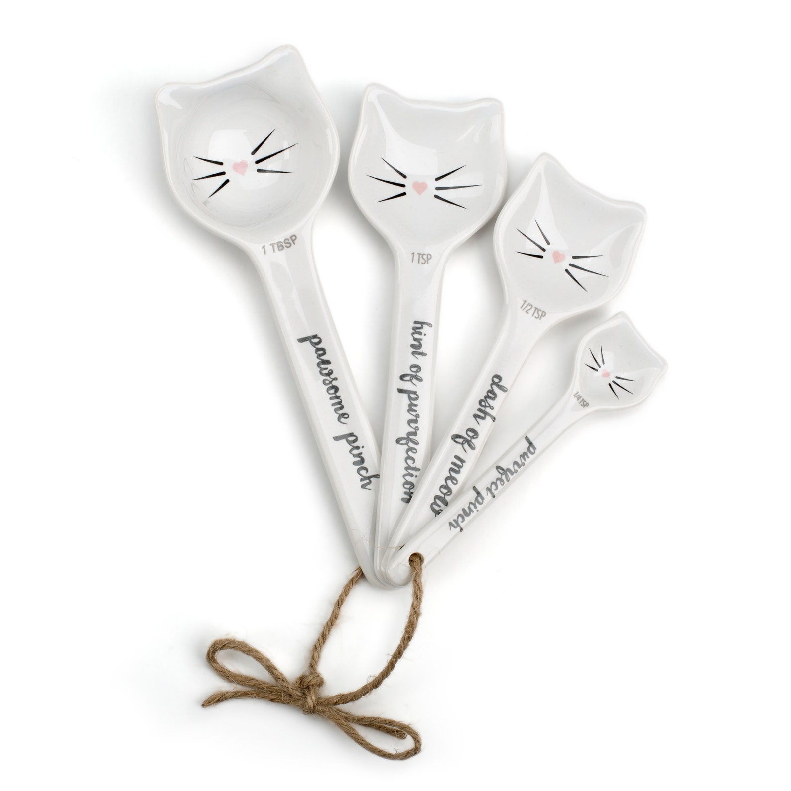 Cat Ceramic Measuring Spoons Measuring Spoon Set of 4 Spoon - Etsy