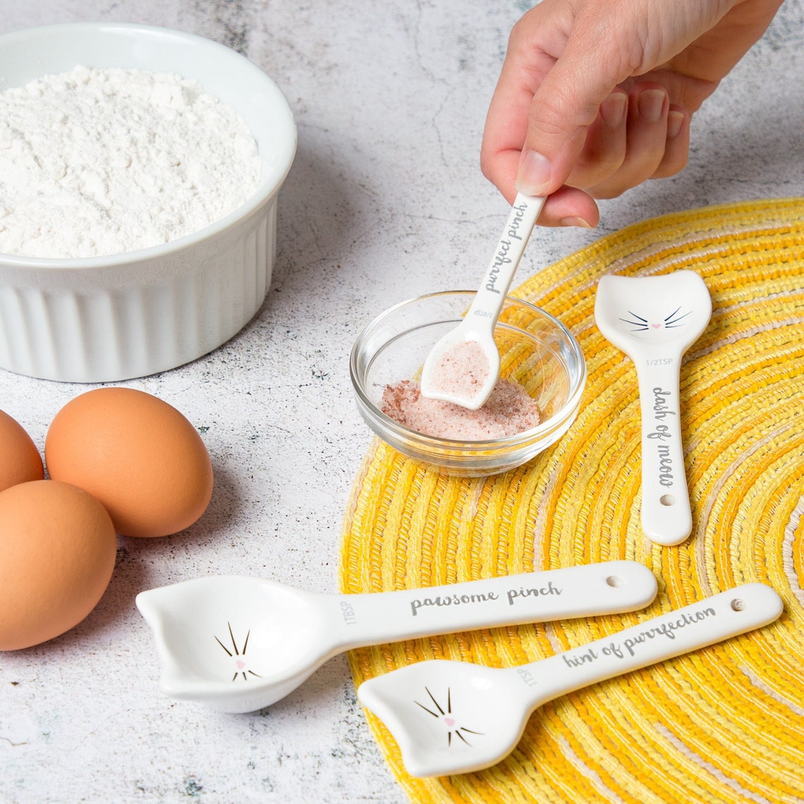 Cat Ceramic Measuring Spoons Measuring Spoon Set of 4 Spoon - Etsy