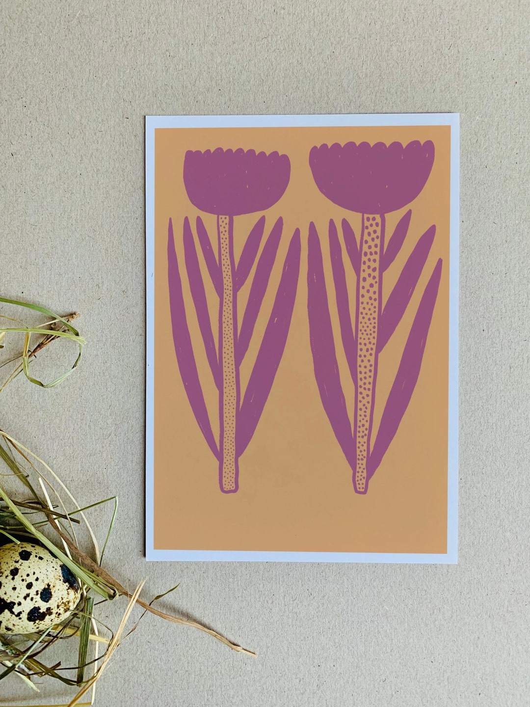 Postcard - Greeting Card - Card - Illustration - Spring - Easter ...