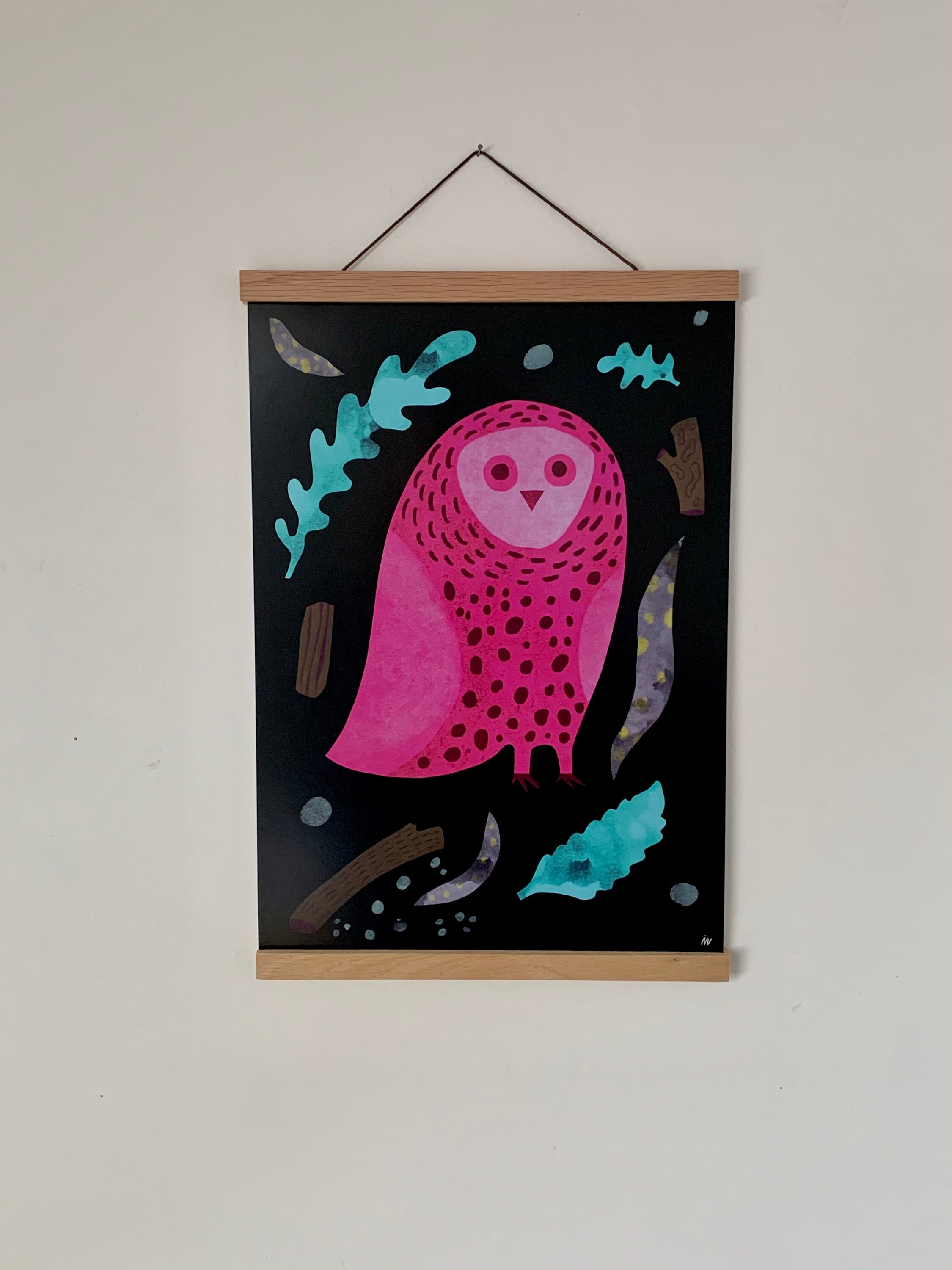 Poster/ Illustration/ Hibou/ Artprint/ Owl/ Décoration murale/ Wallart ...