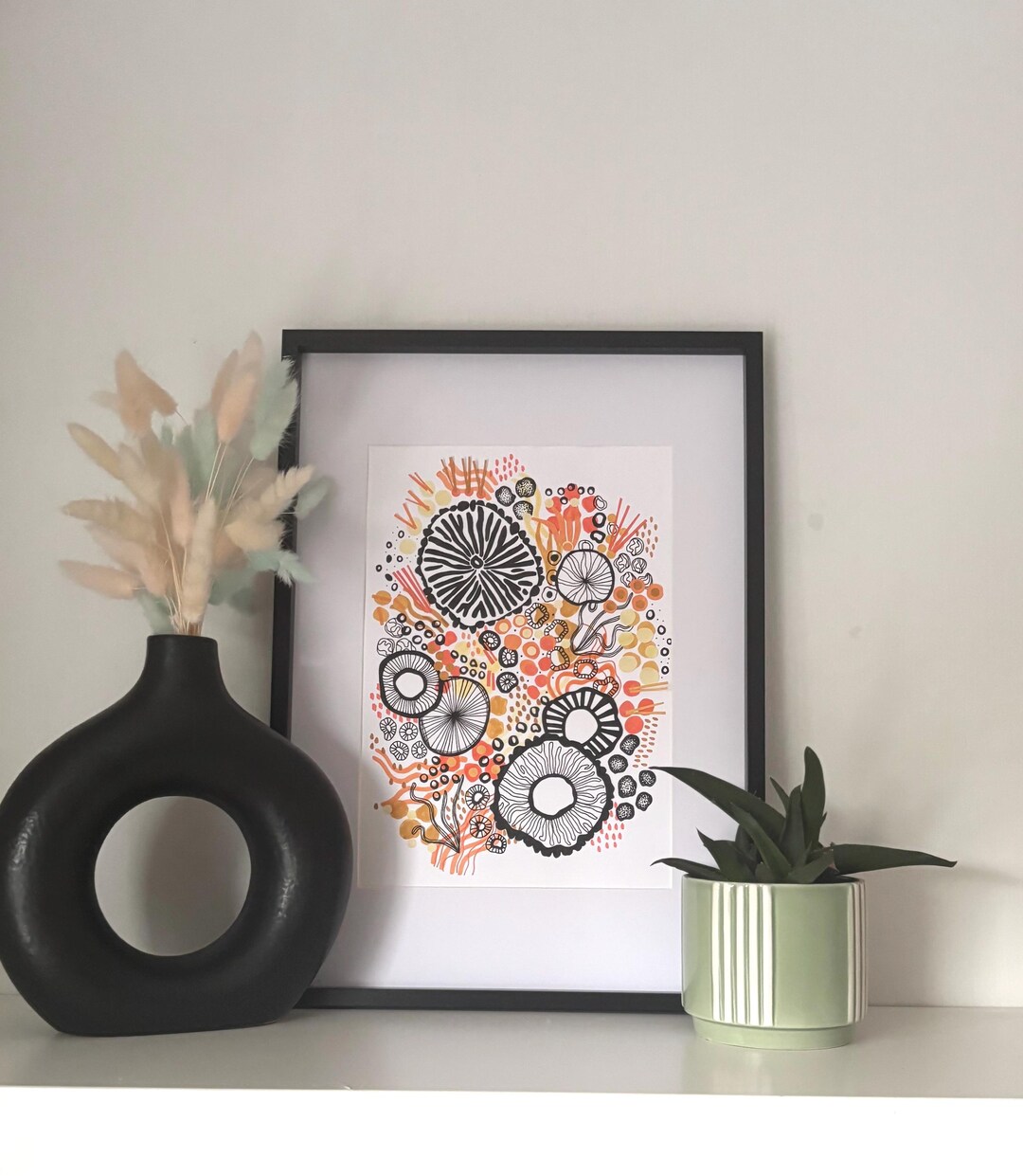 Coral Collage Illustration: Original A4 Artwork by Amy Rushton Design ...