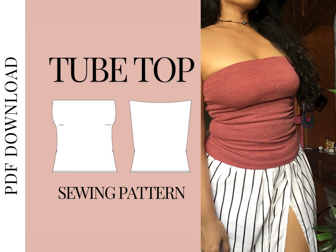Tube Top Sewing Pattern Easy, Beginner Friendly Sewing Double Layered ...